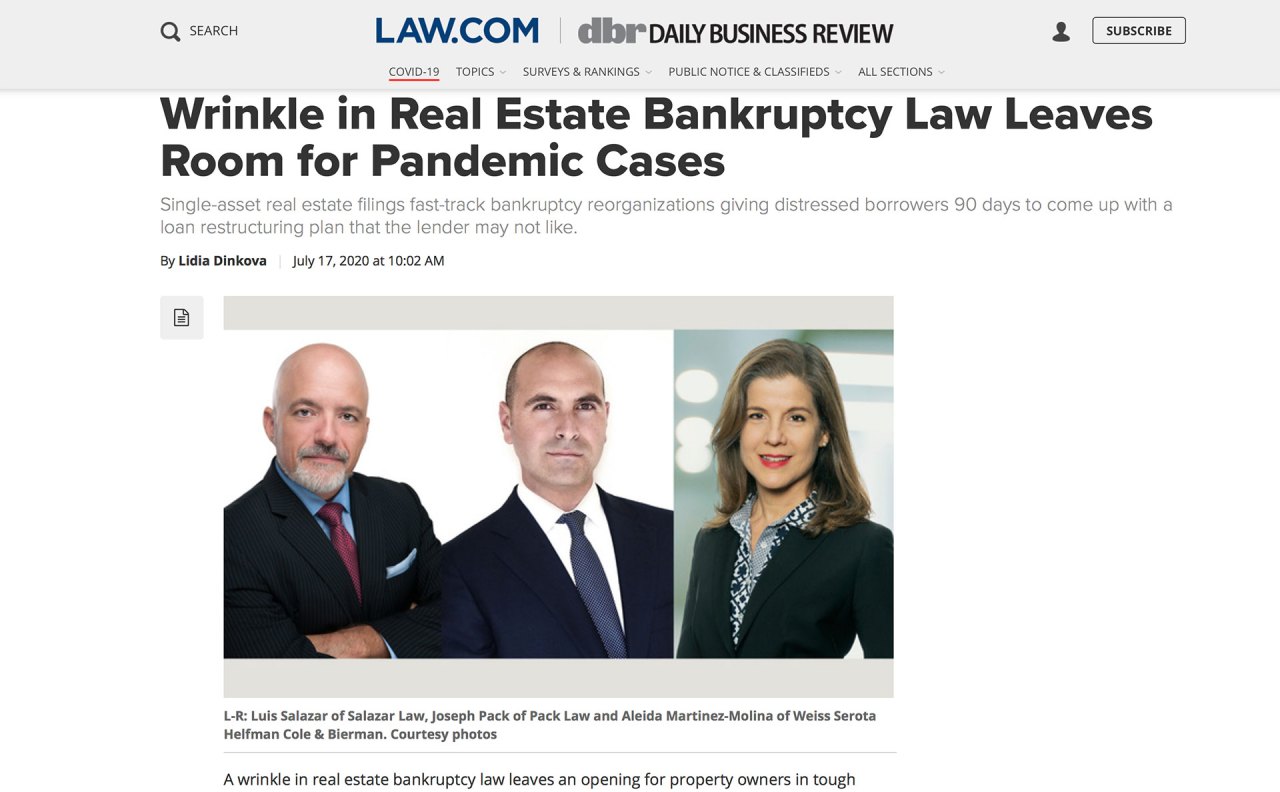 Wrinkle in Real Estate Bankruptcy Law Leaves Room for Pandemic Cases ...